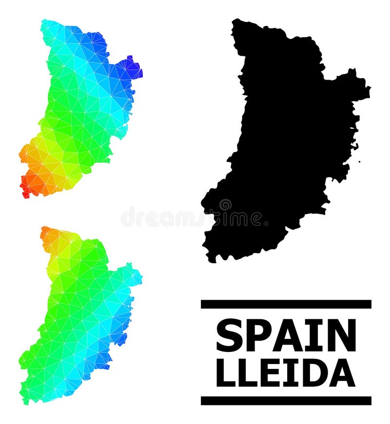 Triangle Filled Spectral Colored Map of Lleida Province with Diagonal ...