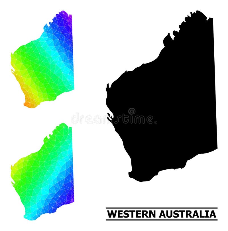 Lowpoly Spectral Colored Map of Western Australia with Diagonal ...