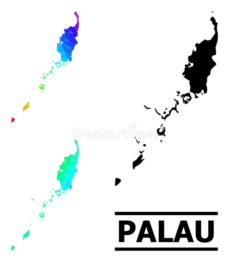 Lowpoly Spectral Colored Map of Palau Islands with Diagonal Gradient ...