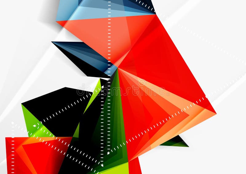 Vector Low Poly Style 3d Triangle Line Stock Vector - Illustration of ...