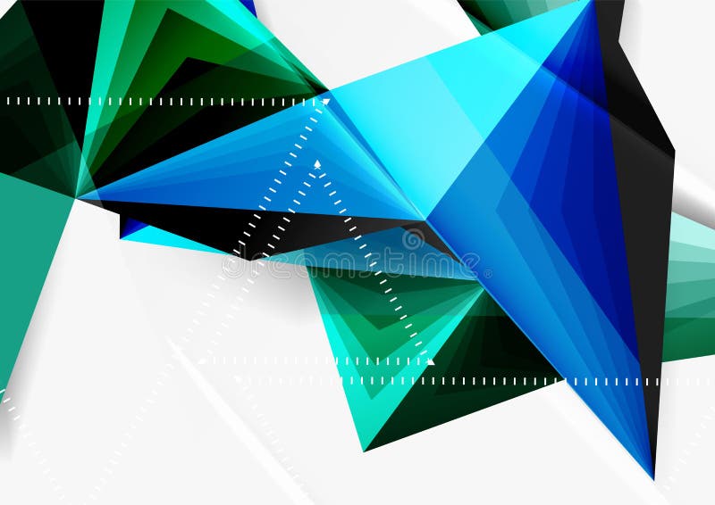 Vector Low Poly Style 3d Triangle Line Stock Vector - Illustration of ...