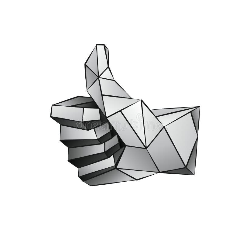 Thumb up polygon icon. stock illustration. Illustration of business ...