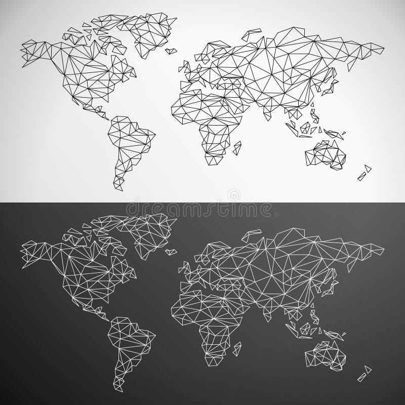 Vector Low Poly World Map stock vector. Illustration of politic - 50510734 Vector Low Poly World Map stock vector. Illustration of politic - 50510734