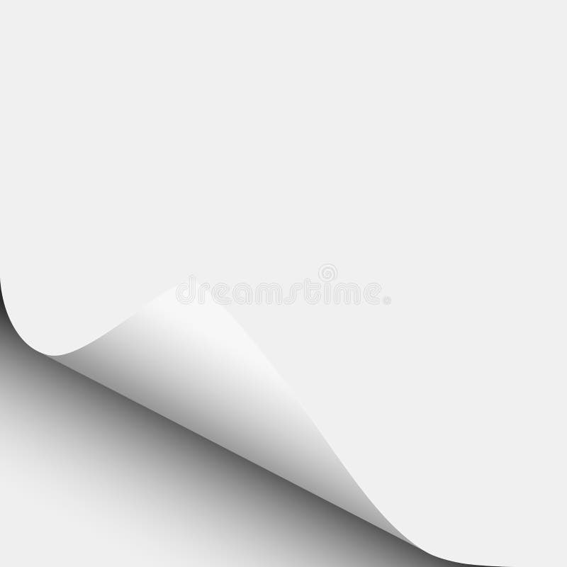Vector Lower Left Curl of Corner of Transparent Sheet of Paper Stock ...