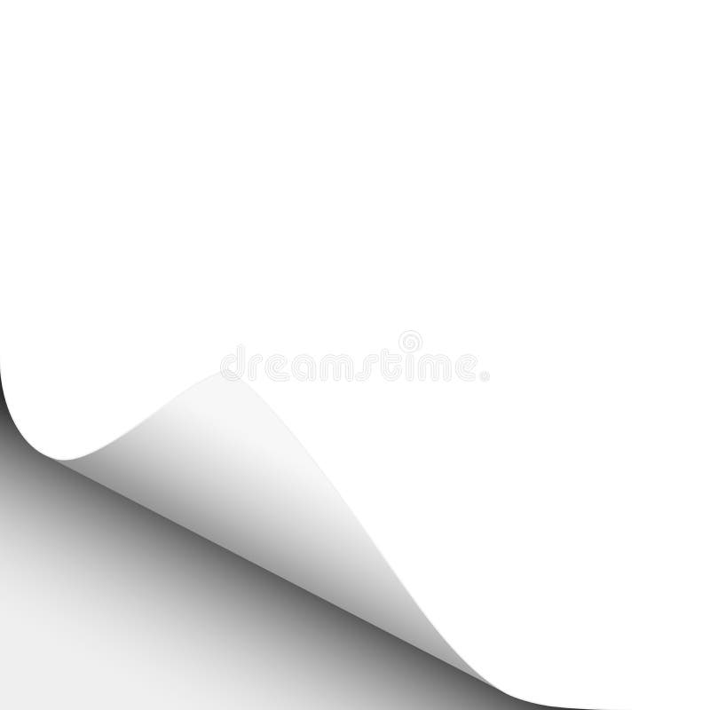Vector Lower Left Curl of Corner of White Sheet of Paper Stock Vector ...