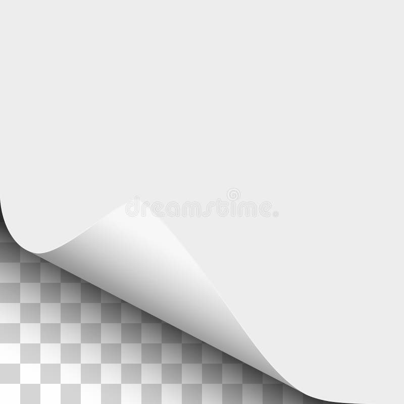 Vector Lower Left Curl of Corner of Transparent Sheet of Paper Stock ...