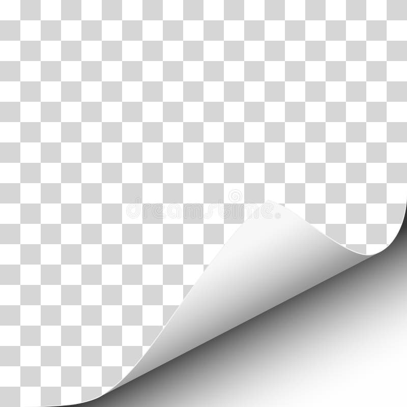Vector Lower Right Curl of Corner of Transparent Sheet of Paper Stock ...