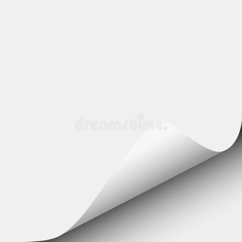 Vector Lower Left Curl of Corner of Transparent Sheet of Paper Stock ...