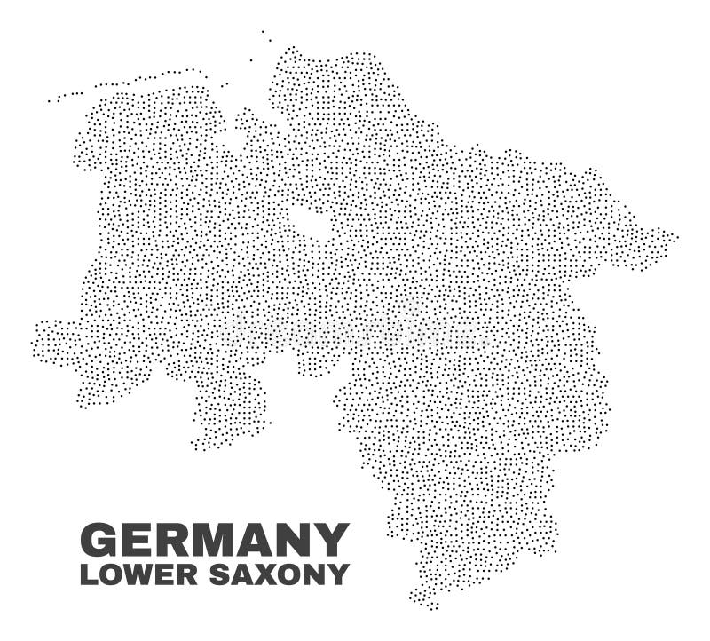 Vector Lower Saxony Land Map of Points Stock Vector - Illustration of ...
