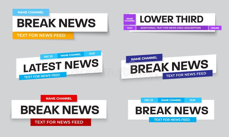 Vector Lower Third, Illustration with Bright Rectangular Title Plates ...