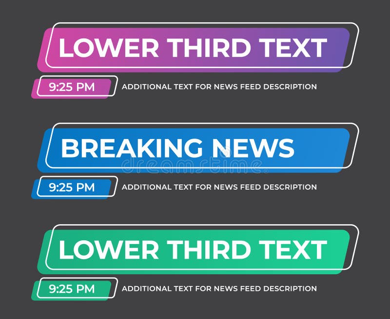 Vector Lower Third of the Screen for Titles and Titles Stock Vector ...