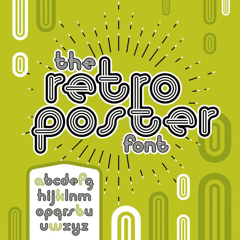 Vector Lowercase Funky Disco Alphabet Letters Set. Trendy Font ...