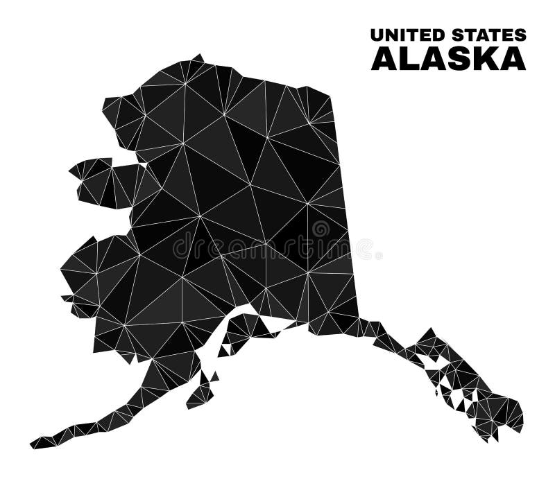 Vector Lowpoly Alaska Map stock vector. Illustration of land - 223535736