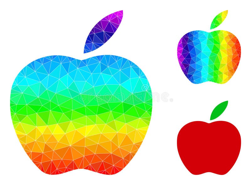 Vector Lowpoly Apple Icon with Rainbow Gradient Stock Vector ...