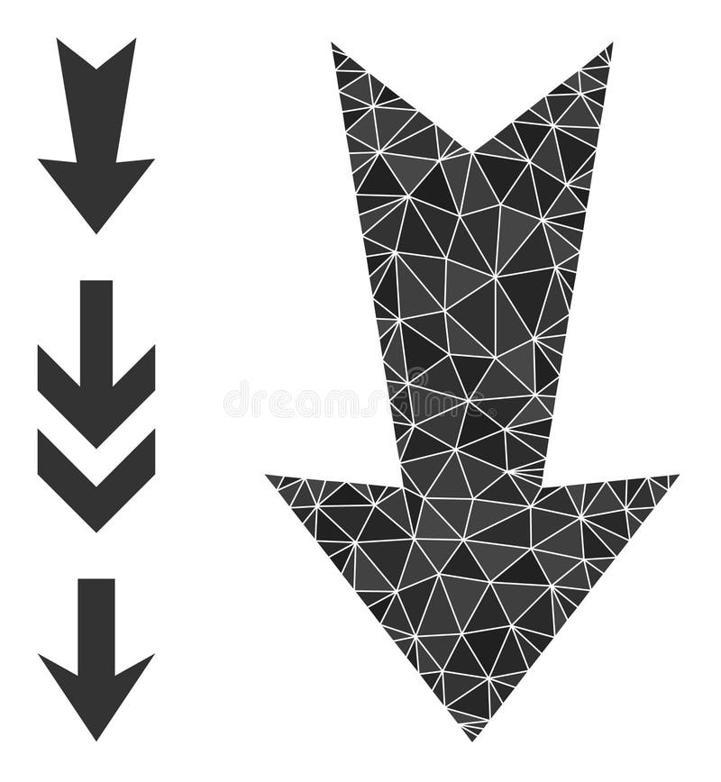 Vector Lowpoly Arrow Down Icon with Bonus Icons Stock Vector ...