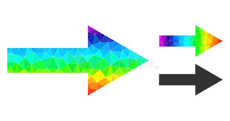 Vector Lowpoly Arrow Right Icon with Spectral Colored Gradient Stock ...