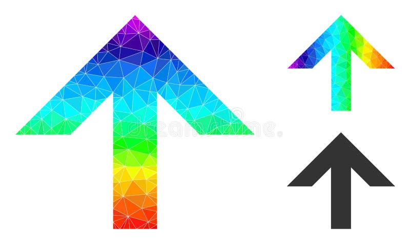 Vector Lowpoly Arrow Up Icon with Spectral Colored Gradient Stock ...