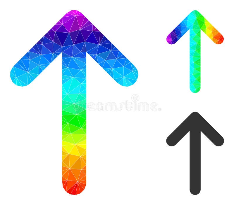 Vector Lowpoly Arrow Up Icon with Spectrum Gradient Stock Vector ...
