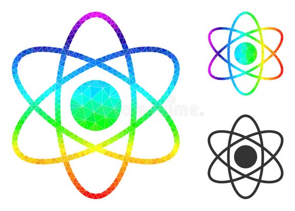 Vector Lowpoly Atom Icon with Spectrum Gradient Stock Vector ...