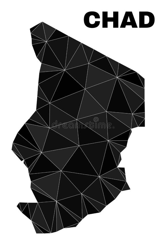 Vector Lowpoly Chad Map stock vector. Illustration of composed - 223533312