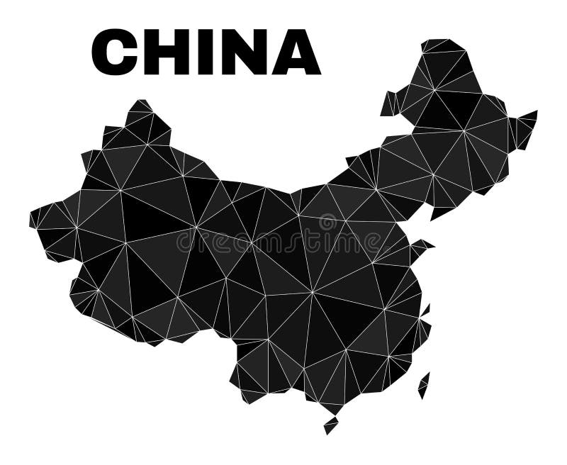 Vector Lowpoly China Map stock vector. Illustration of lowpoly - 223534364