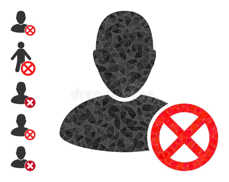 Vector Lowpoly Delete User Icon and Other Icons Stock Vector ...