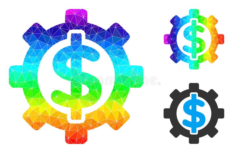Vector Lowpoly Financial Options Icon with Spectral Colored Gradient ...