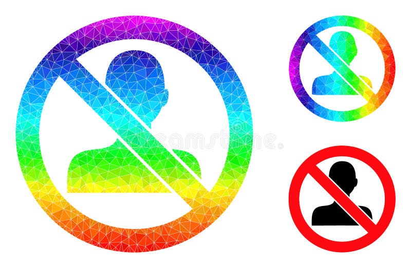 Vector Lowpoly Forbidden Man Icon with Spectral Colored Gradient Stock ...
