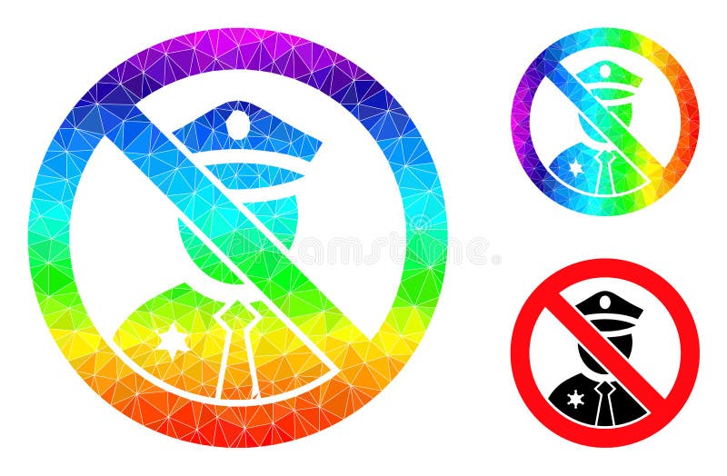 Vector Lowpoly Forbiden Police Icon with Spectrum Gradient Stock Vector ...