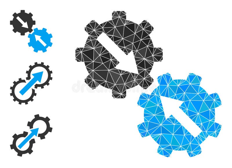 Vector Lowpoly Gear Integration Icon with Bonus Icons Stock Vector ...