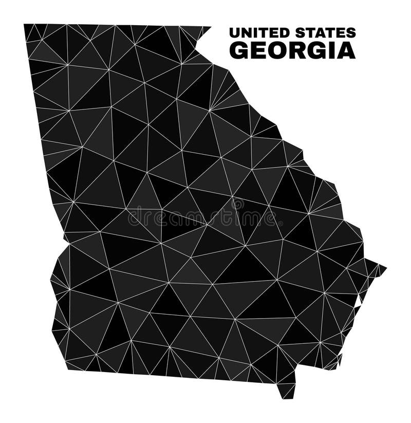 Vector Lowpoly Georgia State Map Stock Vector - Illustration of lowpoly ...