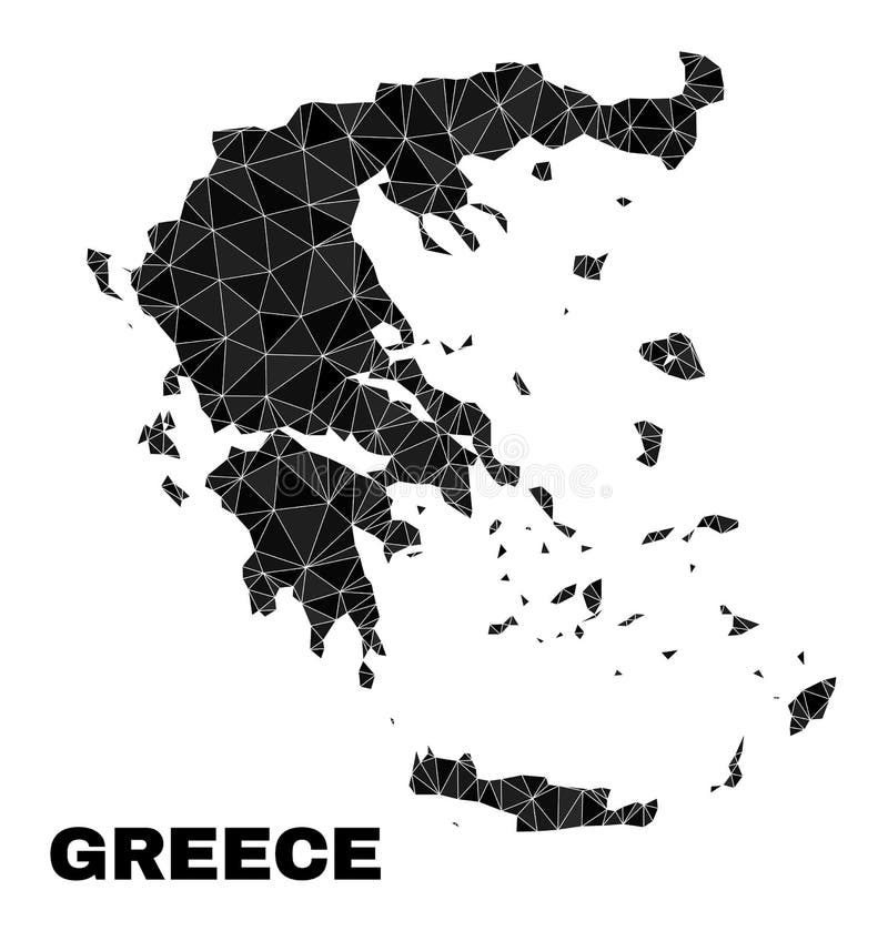 Vector Lowpoly Greece Map stock vector. Illustration of poly - 223533520