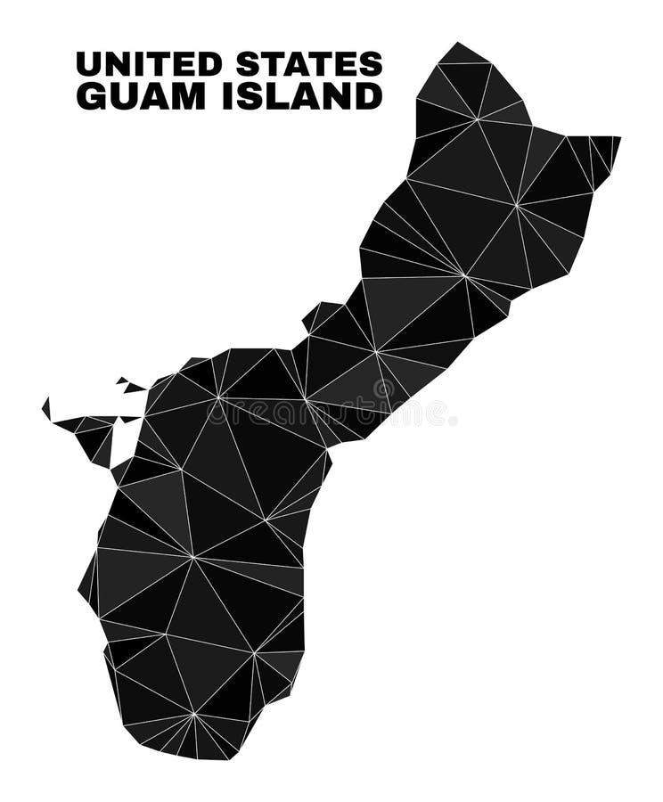 Vector Lowpoly Guam Island Map Stock Vector - Illustration of lowpoly ...