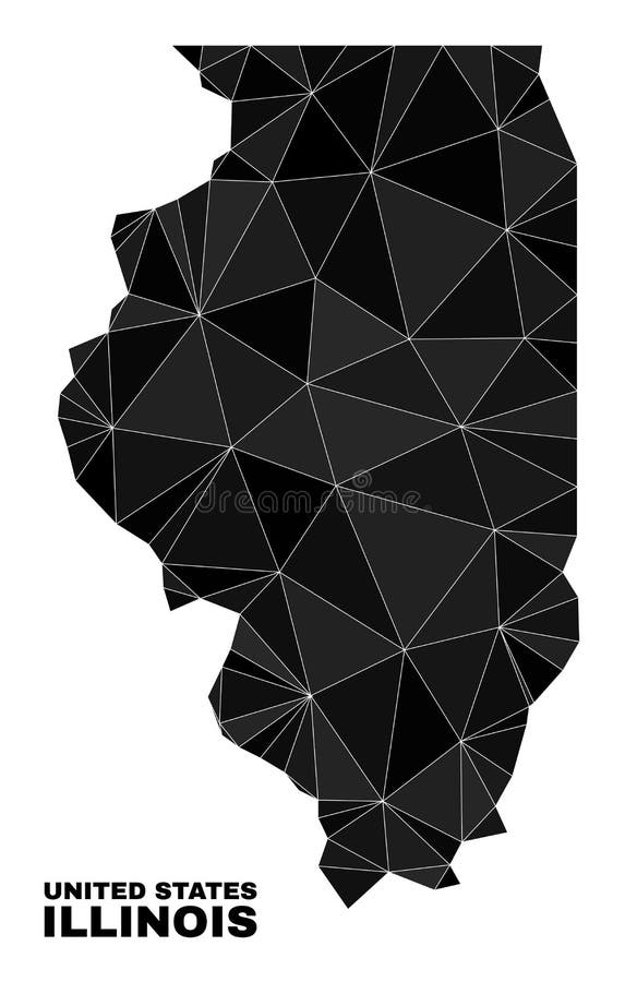 Vector Lowpoly Illinois State Map Stock Vector - Illustration of ...