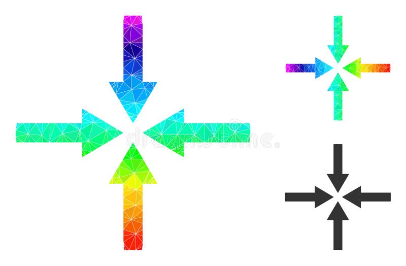 Vector Lowpoly Impact Arrows Icon with Spectrum Gradient Stock Vector ...