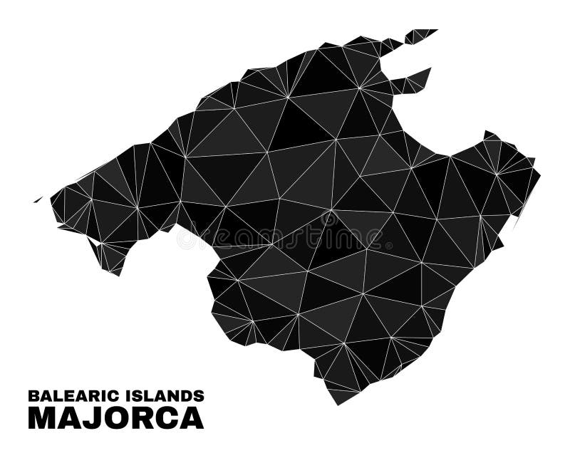 Vector Lowpoly Majorca Map stock vector. Illustration of poly - 223539110