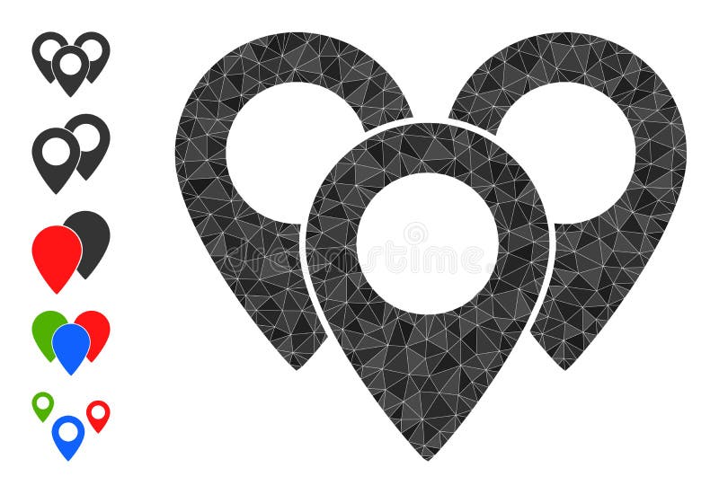 Vector Lowpoly Map Markers Icon and Additional Icons Stock Vector ...