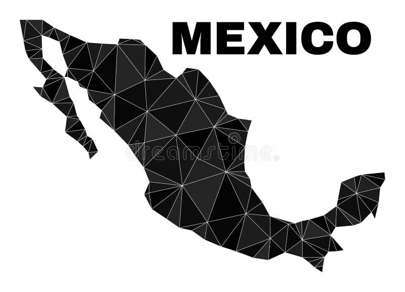 Vector Lowpoly Mexico Map stock vector. Illustration of combination ...