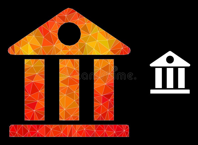 Vector Lowpoly Museum Icon with Flame Gradient Stock Vector ...