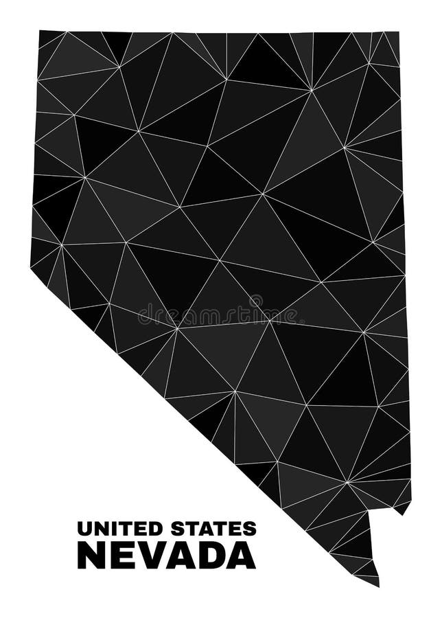 Low Poly Map of Nevada State USA. Polygonal Shape Vector Illustration ...
