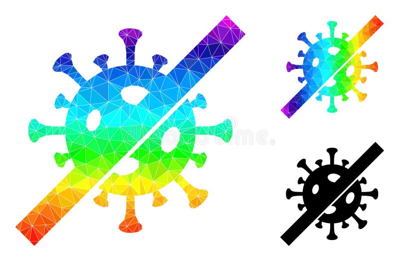 Vector Lowpoly No Flu Virus Icon with Rainbow Gradient Stock Vector ...
