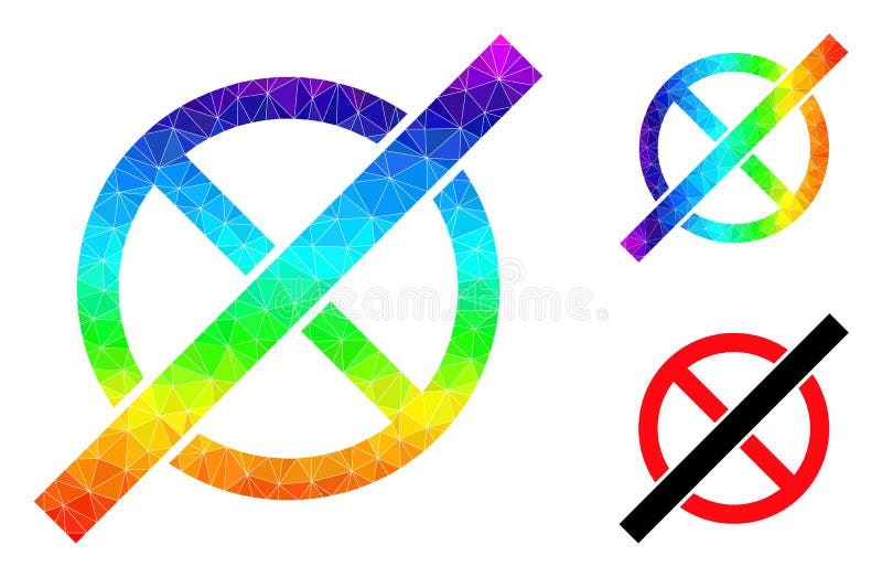 Vector Lowpoly No Rules Icon with Spectral Colored Gradient Stock ...