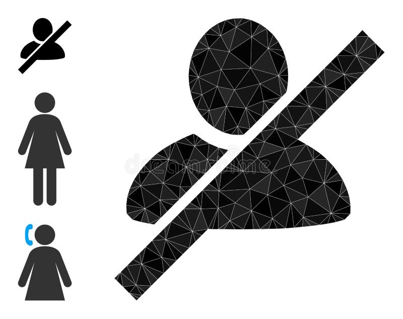 Vector Lowpoly Not Allowed Man Icon with Similar Icons Stock Vector ...