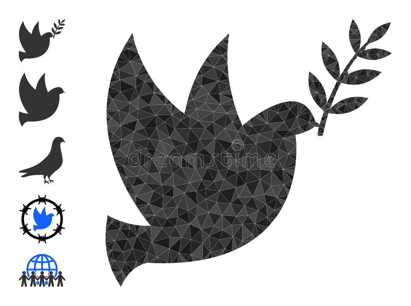 Vector Triangle Filled Peace Dove Icon and Similar Icons Stock ...