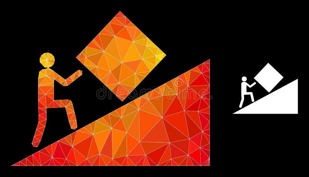 Vector Lowpoly Pointless Task Icon with Fire Gradient Stock Vector ...