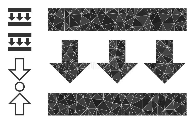 Vector Lowpoly Pressure Down Icon and Bonus Icons Stock Vector ...