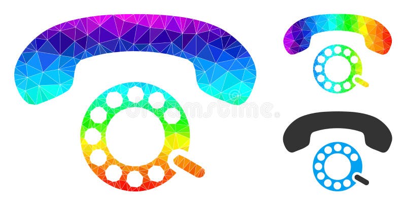 Vector Lowpoly Pulse Dialing Icon with Spectrum Gradient Stock Vector ...