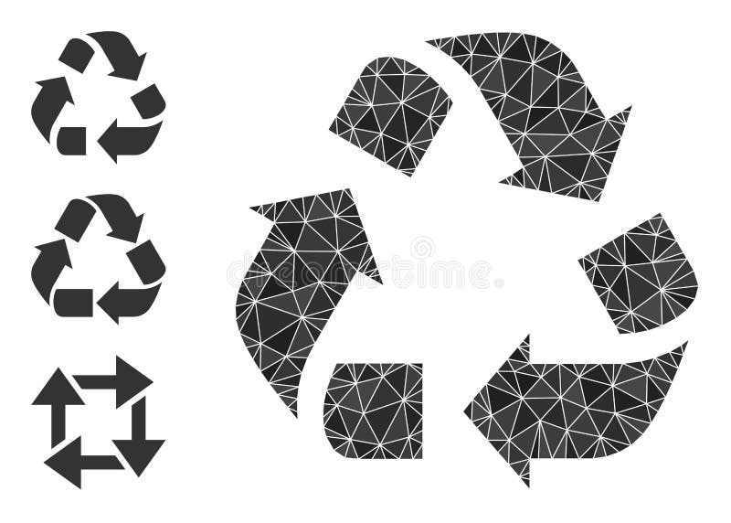 Vector Lowpoly Recycle Icon with Other Icons Stock Vector ...