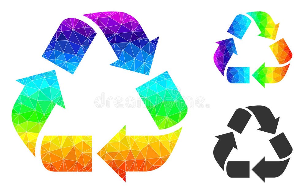Vector Lowpoly Recycle Icon with Rainbow Gradient Stock Vector ...