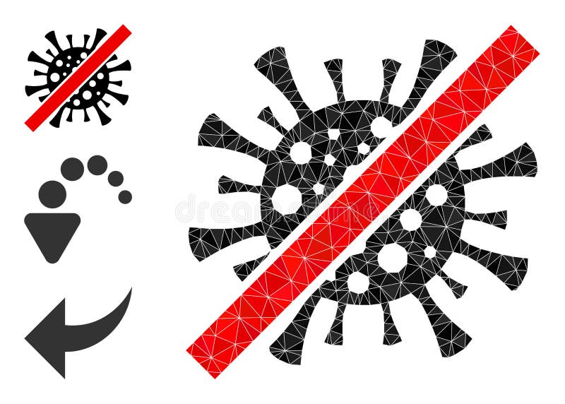 Vector Lowpoly Remove Covid Virus Icon with Bonus Icons Stock Vector ...